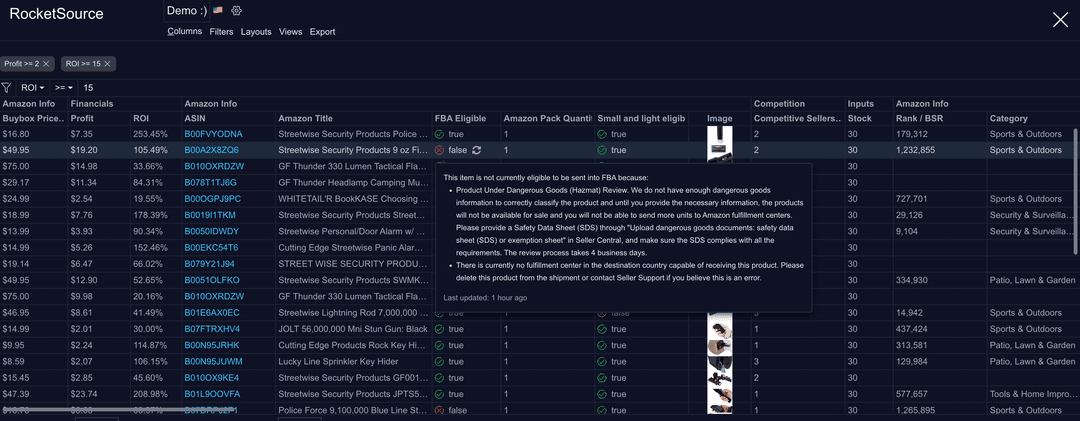 Rocket Source | Amazon FBA Wholesale Sourcing Tool